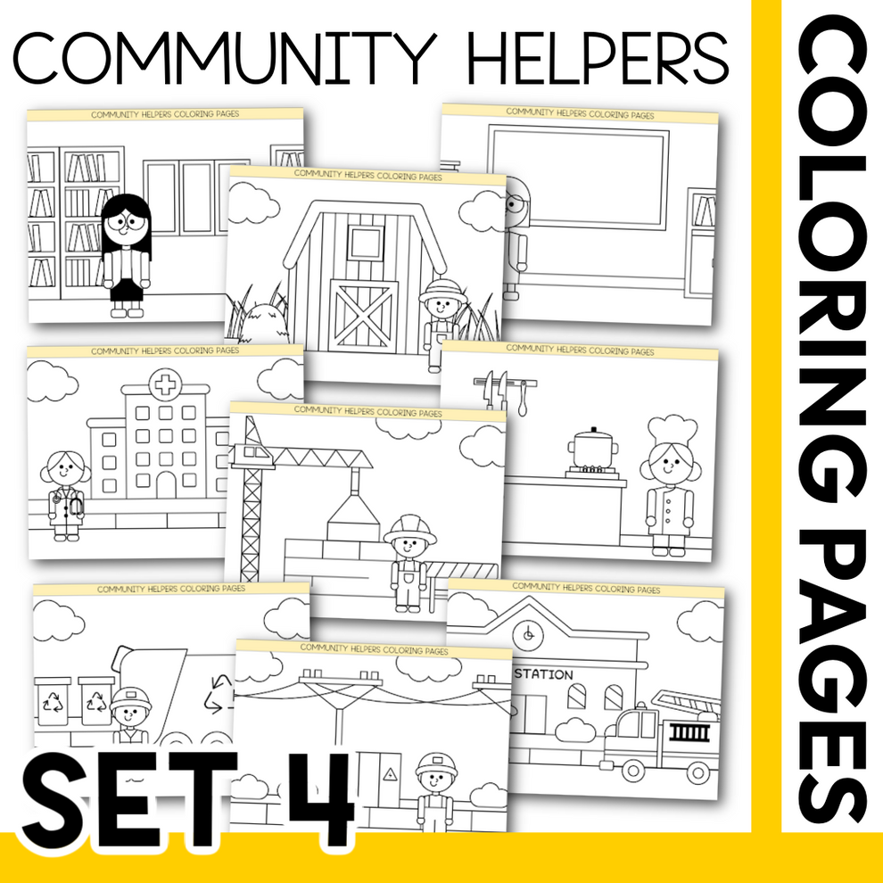 Community Helpers Coloring Pages Commercial Use – Crafted Printable