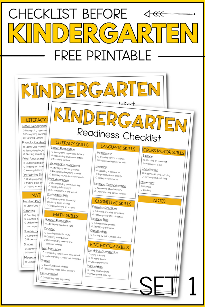 Kindergarten Readiness Checklist – Crafted Printable