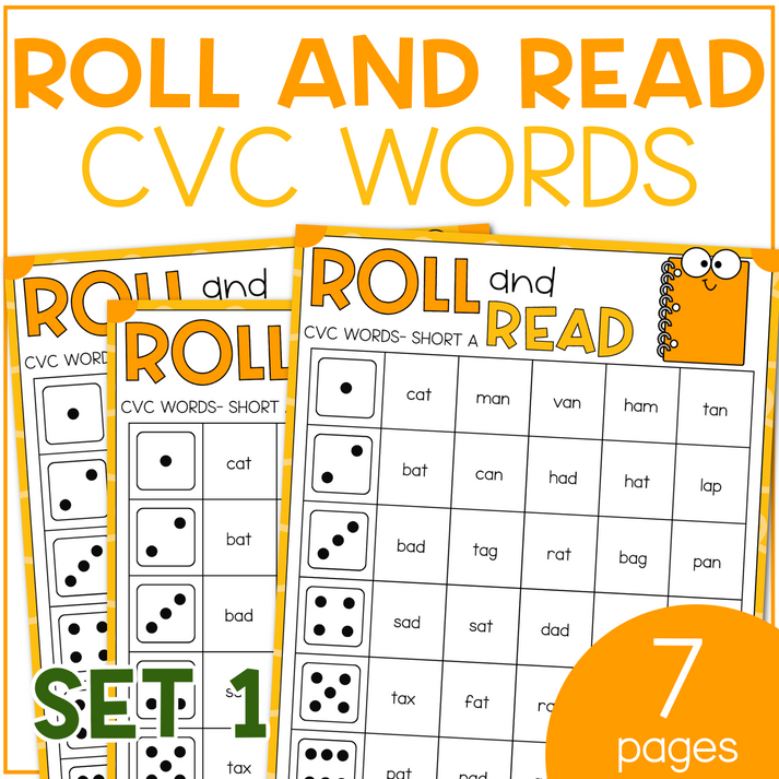 Roll and Read CVC Words Commercial Use – Crafted Printable